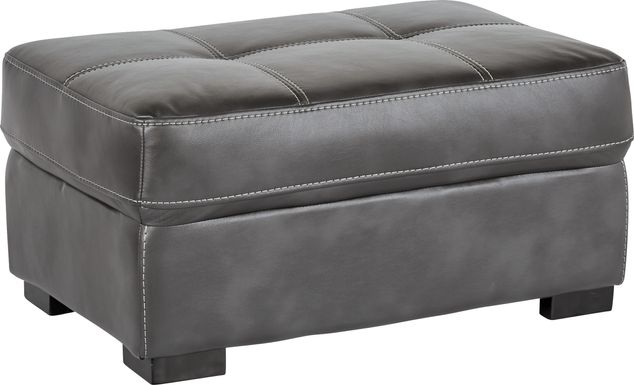 Gray Ottomans: Fabric, Microfiber, Storage