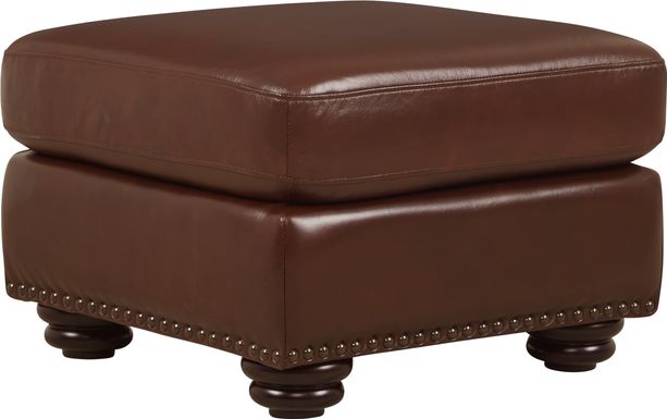 Brown Leather Ottomans