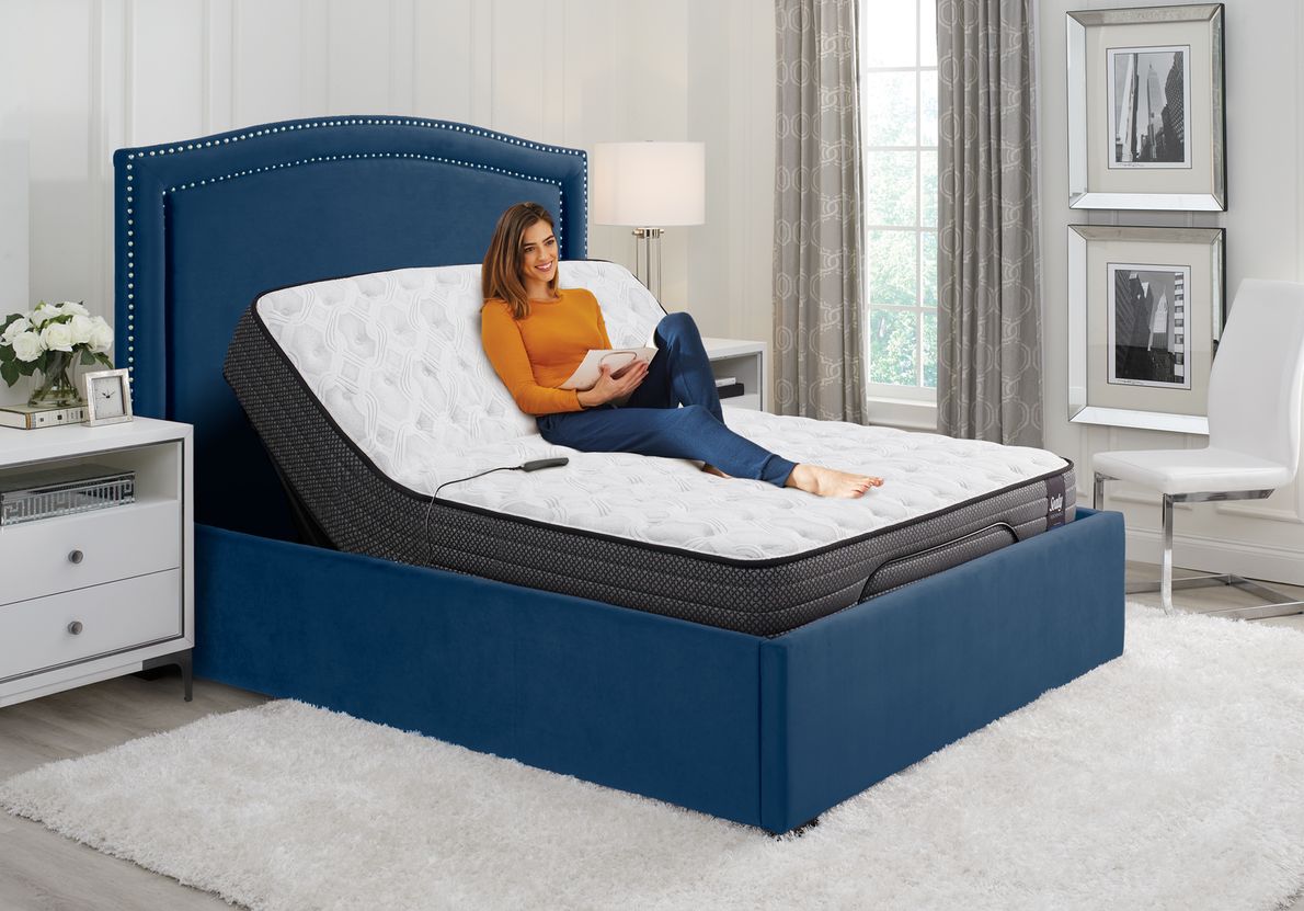 Queen bed and base set store