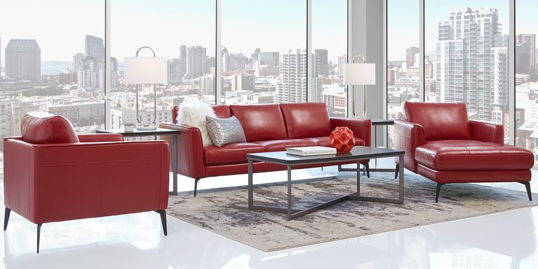 Red Leather Living Room Sets: Cherry and Crimson